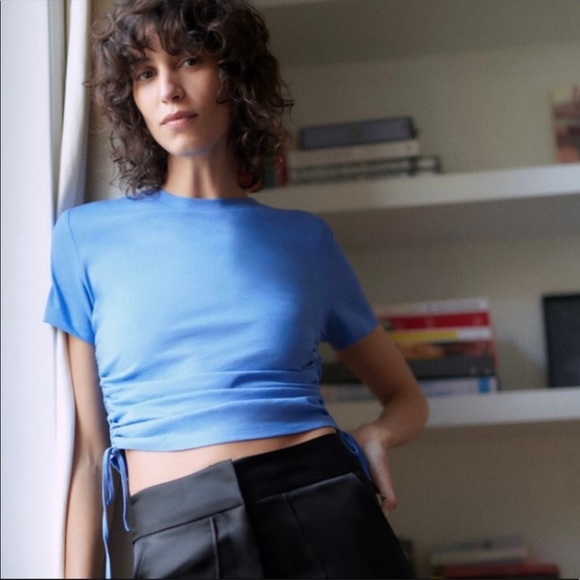 Zara | Tops | Zara Blue Top | Poshmark